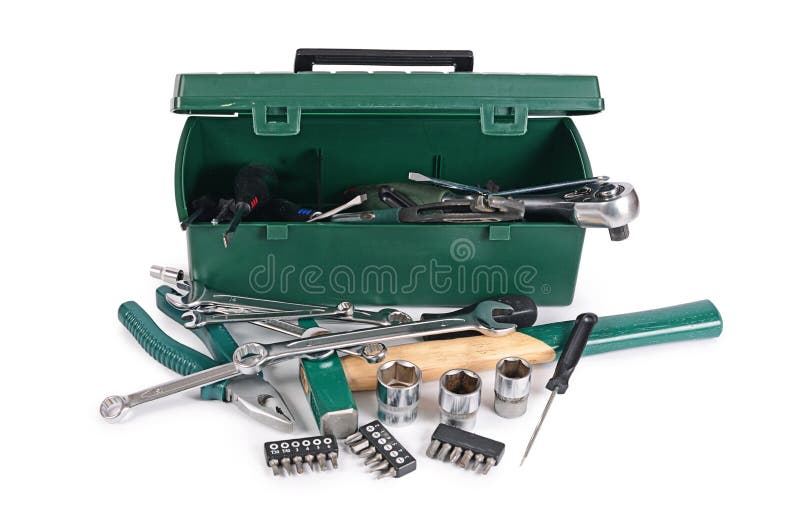 Box with Construction Tools Stock Image - Image of work, equipment ...
