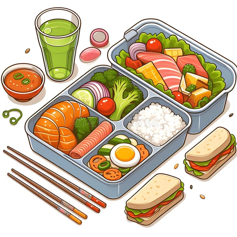 Box Container Food Lunch Illustration Stock Illustration - Illustration ...