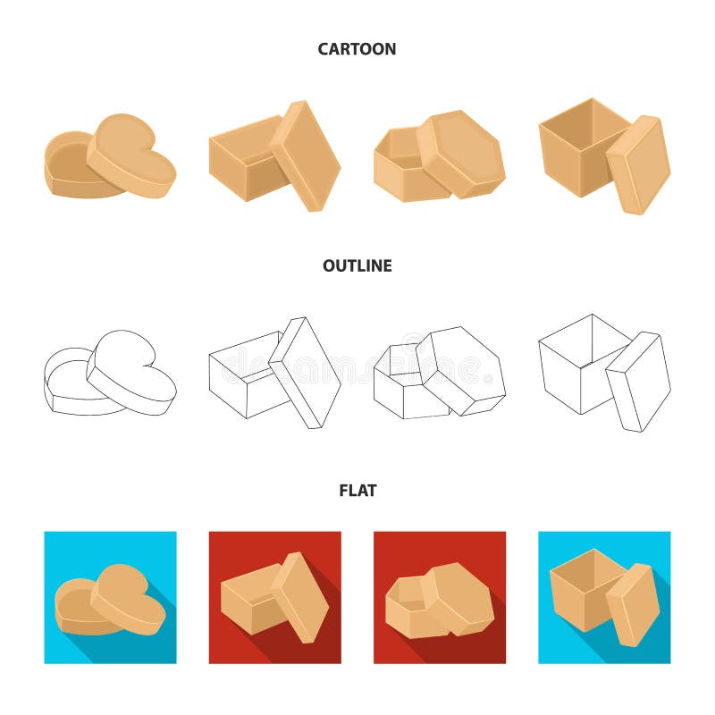 Box, Container, Package, and Other Web Icon in Cartoon,outline,flat ...