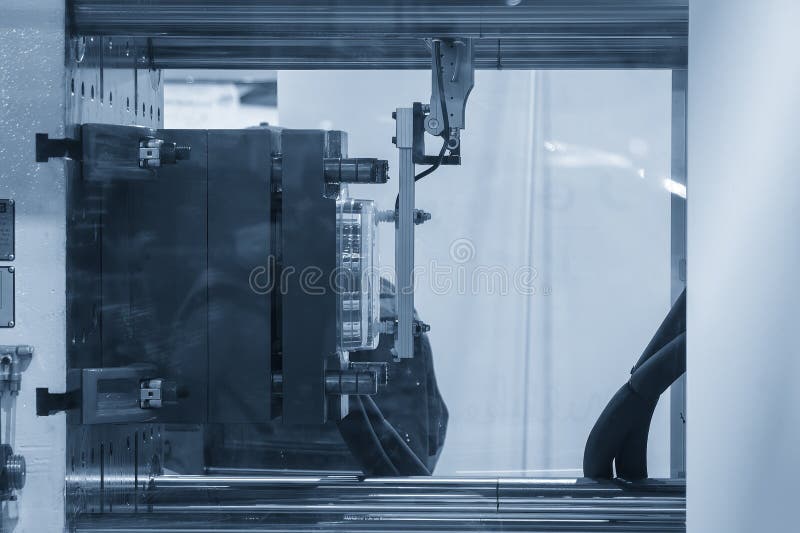 The Box Container Part Gripping by Vacuum Robotic System from Injection ...