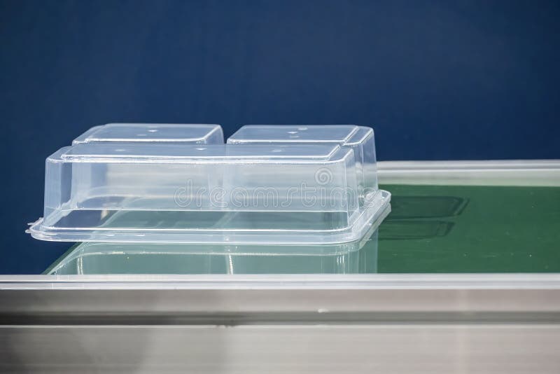 The Box Container Part Manufacturing Process by Injection Machine Stock ...