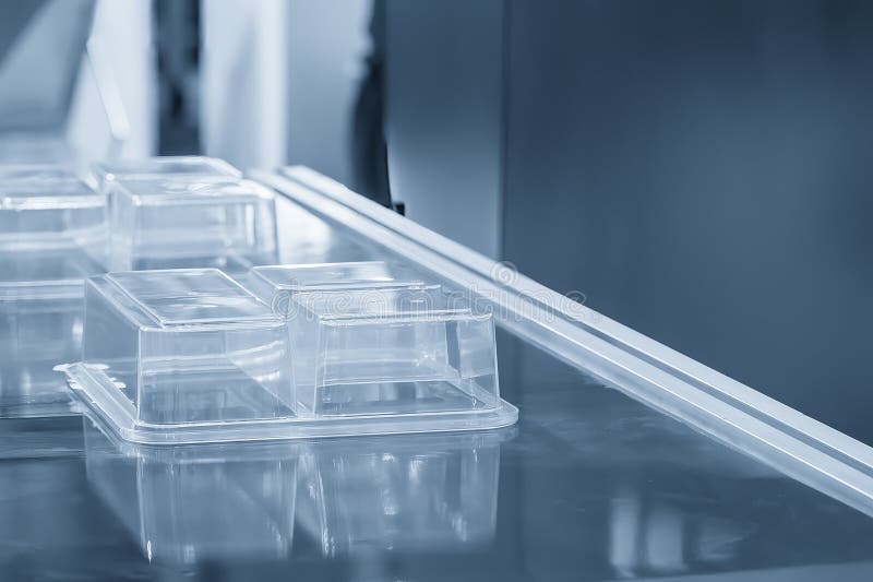 The Box Container Part Manufacturing Process by Injection Machine Stock ...