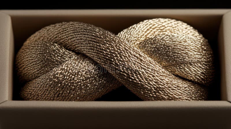 A Box Contains Two Colorful Balls of Yarn, Ready for Crafting. Stock ...