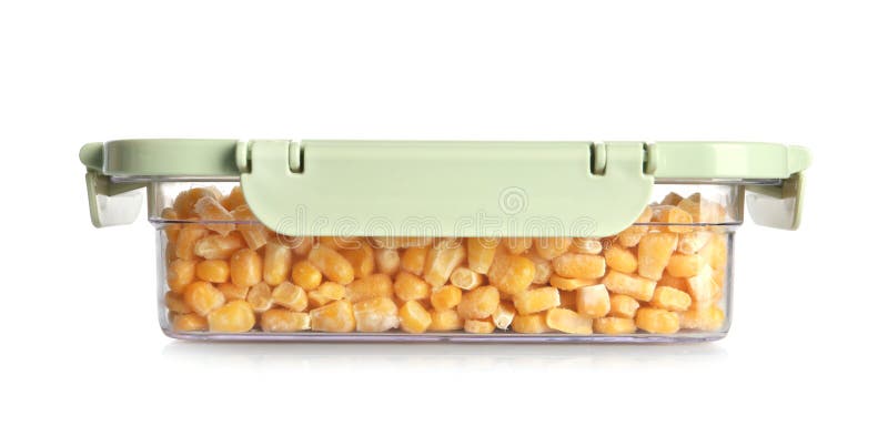 Box with Corn Kernels on White Stock Image - Image of healthy, cool ...