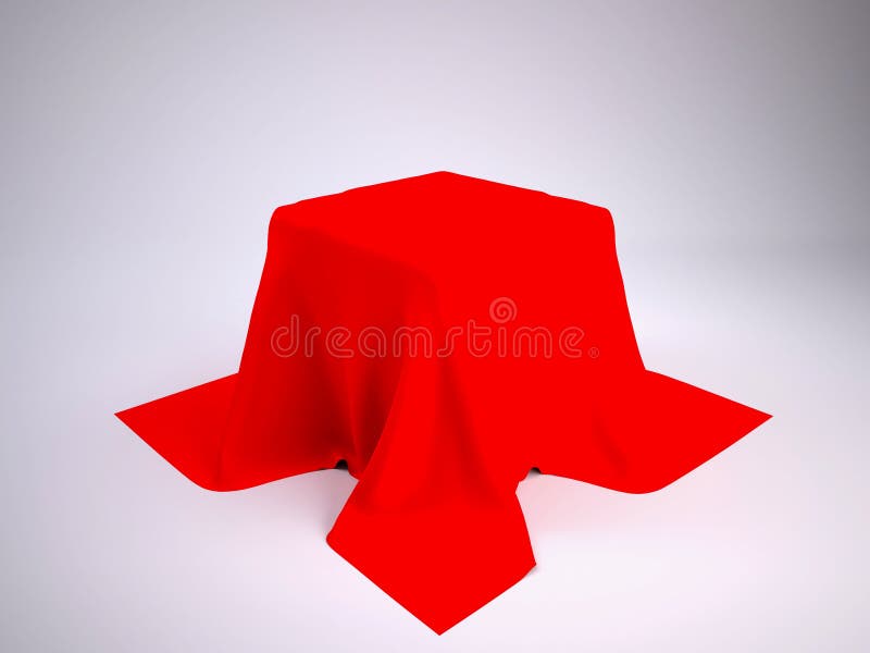 Box covered with red cloth stock illustration. Illustration of prize ...