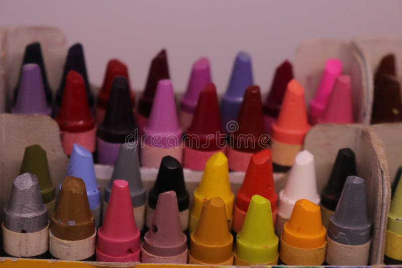 A Box of 64 Crayola Crayons Stock Photo - Image of coloured, colored ...