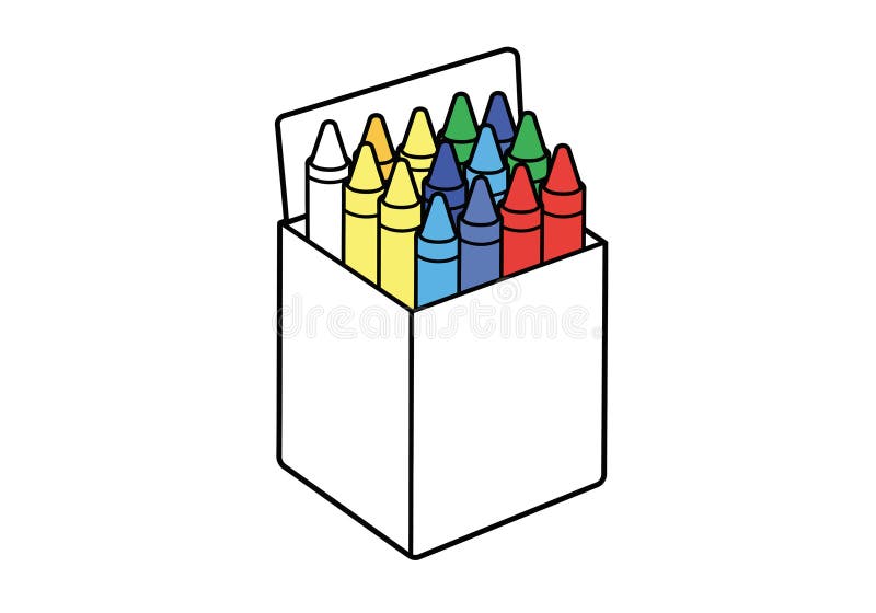Box of crayon clipart stock vector. Illustration of creativity - 368501558