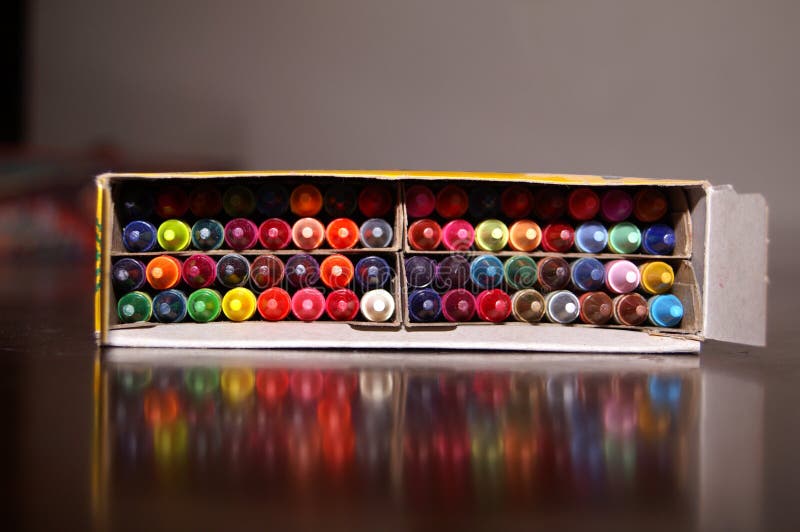 Box of Crayons stock image. Image of crayons, school, rows - 6938807
