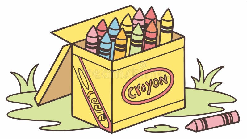 Box of Crayons, Art Supplies and Drawing, Coloring Tools Vector Design ...