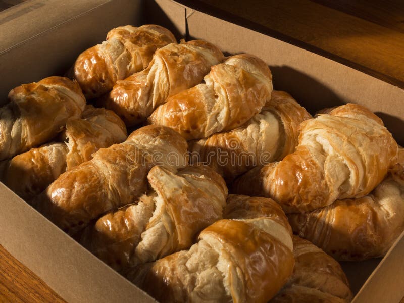 Box of croissants stock photo. Image of bakery, flour - 69216304