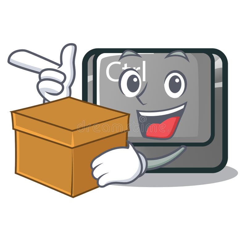With Box Ctrl Button Isolated in the Mascot Stock Vector - Illustration ...