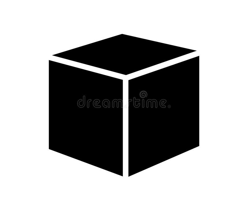 Box and Cube As Dimensional Object on White Background. Stock Vector ...