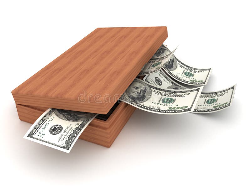 Box and Currency Dollars. 3D Stock Illustration - Illustration of ...