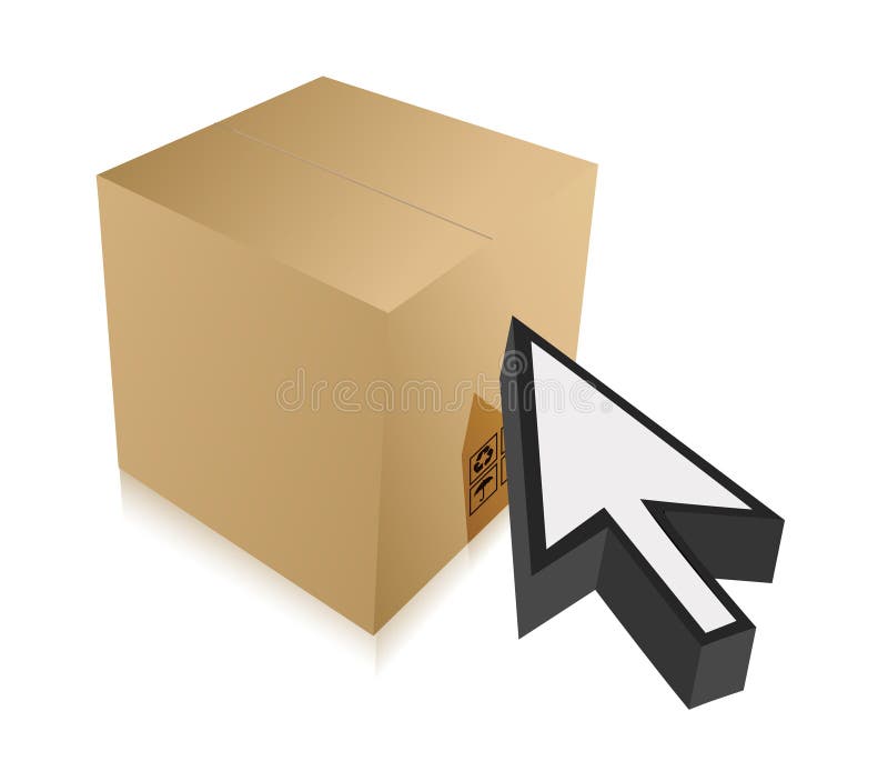 Box and Cursor Illustration Design Stock Illustration - Illustration of ...