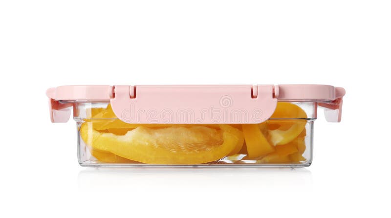 Box with Cut Fresh Raw Bell Peppers on White Stock Photo - Image of ...