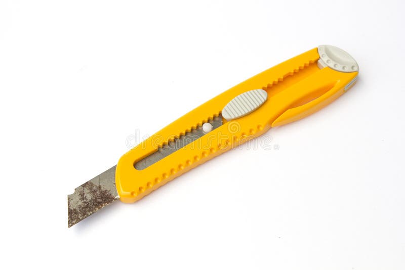 Box Cutter Which Has Rusty Blade Isolated White Background Stock Photos ...