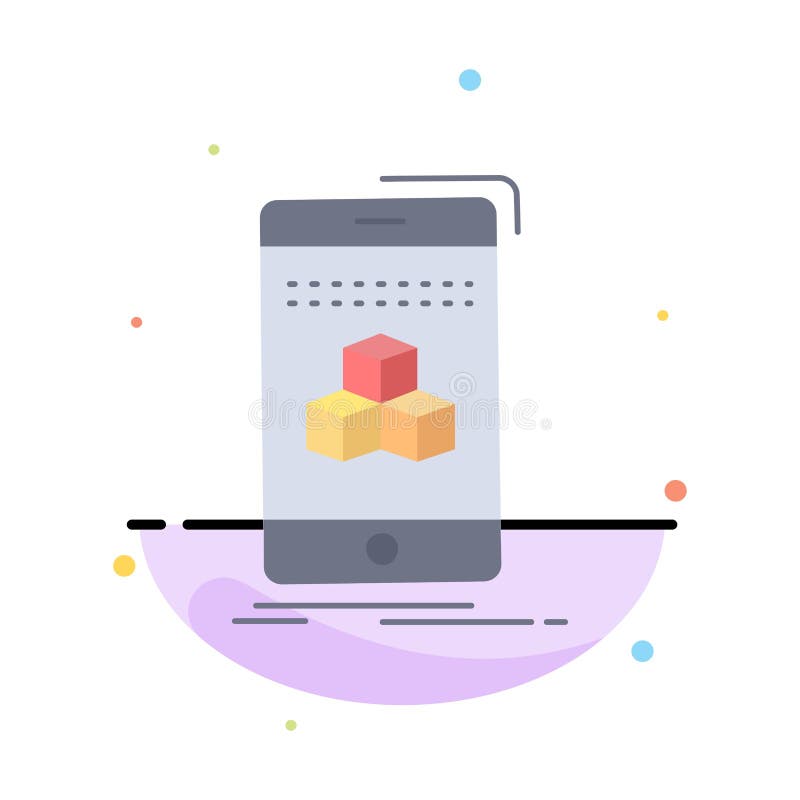 Box, 3d, Cube, Smartphone, Product Flat Color Icon Vector Stock Vector ...