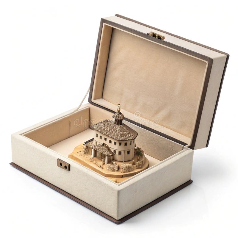 Box with 3D Model Display Isolated Stock Illustration - Illustration of ...