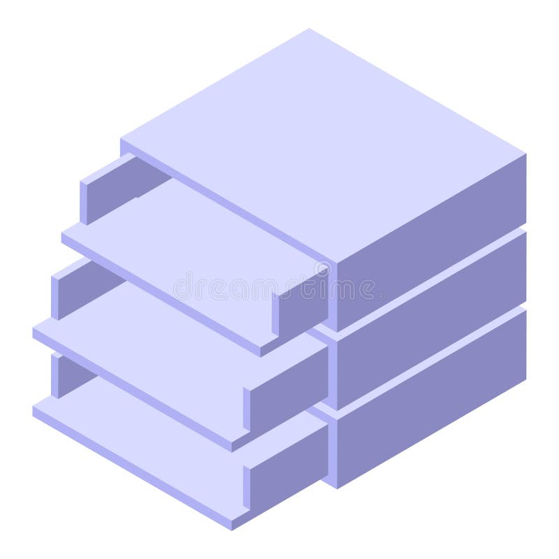 Box Data Letter File Icon Isometric Vector. Cabinet Case Folder Stock ...