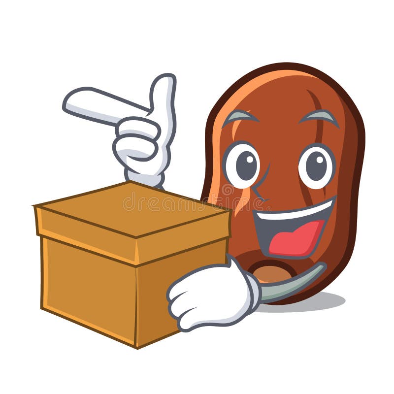 With Box Dates Fruit Character Cartoon Stock Vector - Illustration of ...
