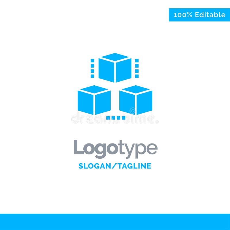 Box, Delivery, Computing, Shipping Blue Business Logo Template Stock ...