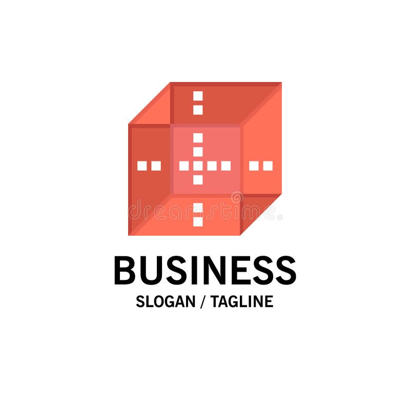 Box, Delivery, Computing, Shipping Business Logo Template. Flat Color ...