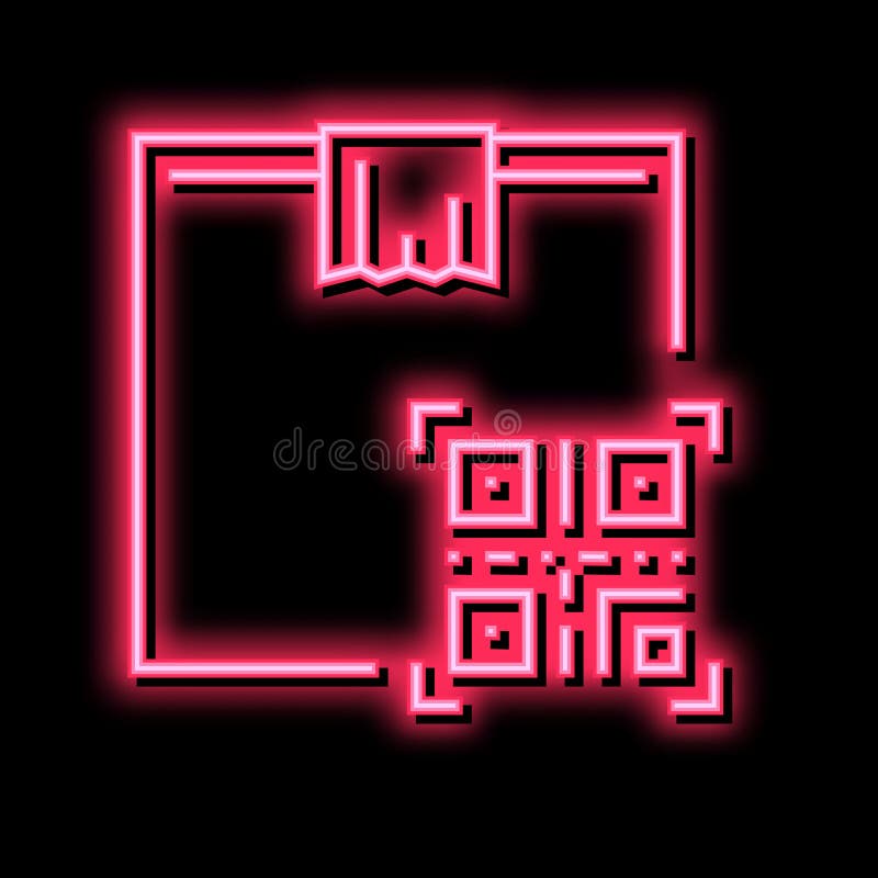 Box Delivery Individual Qr Code Neon Glow Icon Illustration Stock ...