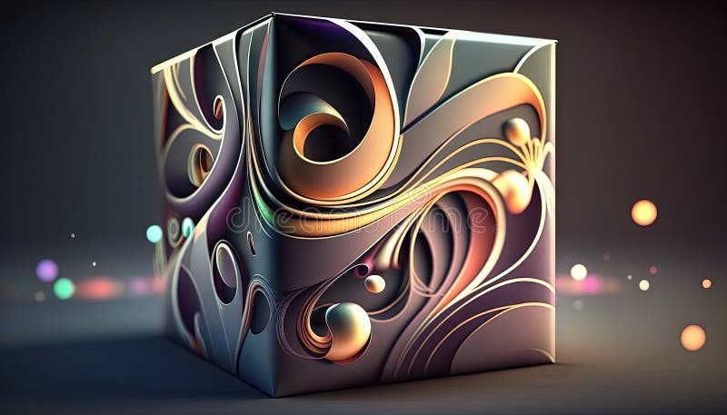 A Box with a Design on it Sitting on a Table. Stock Illustration ...