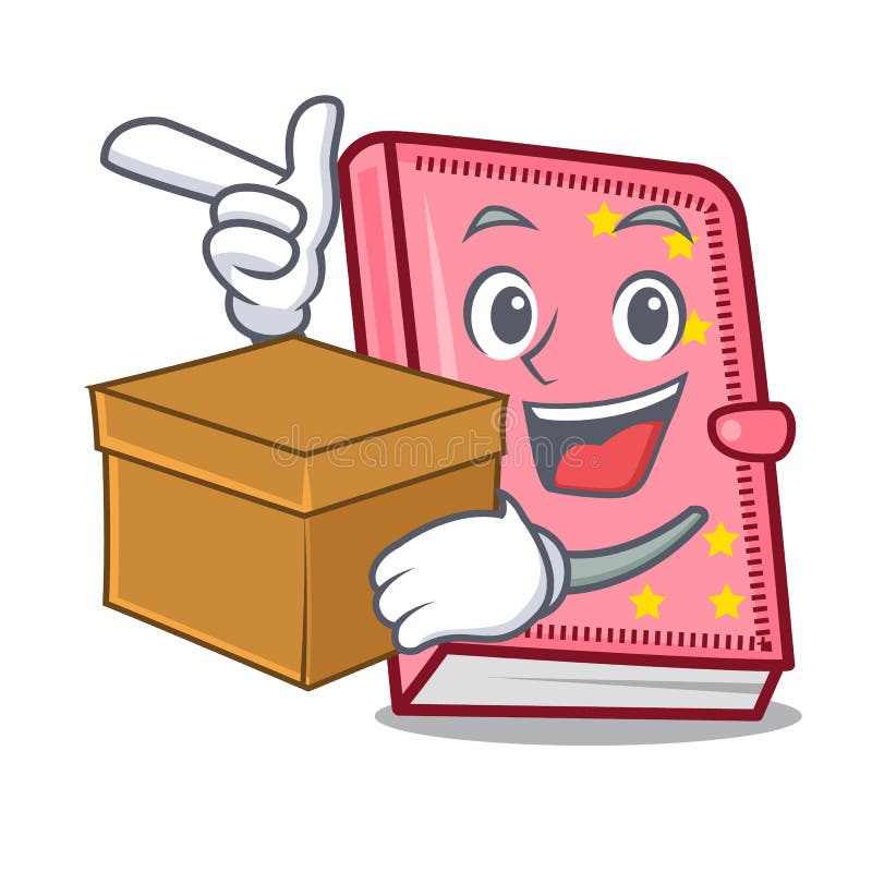 With Box Diary Character Cartoon Style Stock Vector - Illustration of ...