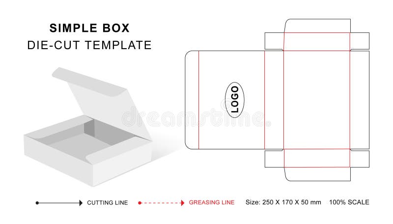Simple Packaging Die Cut Template, 3d Box, Keyline Stock Illustration ...