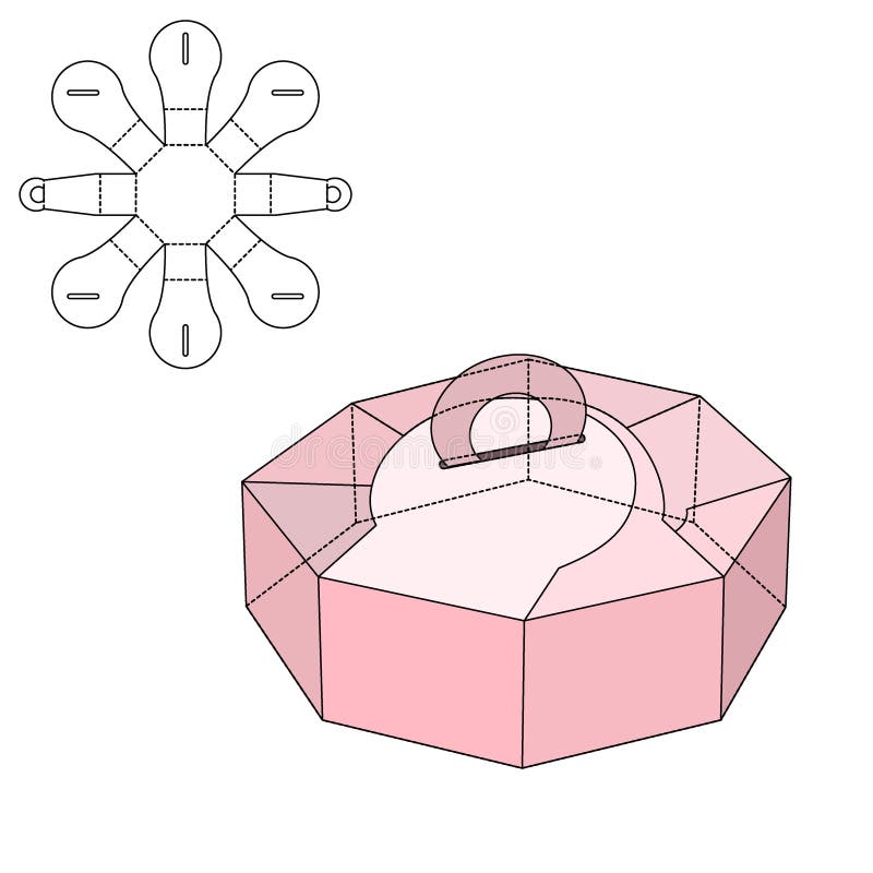 Box die cut stock vector. Illustration of blueprint, product - 62268708