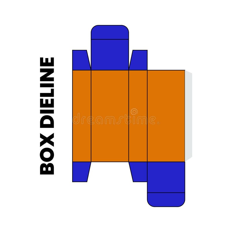 RTE or Reverse Tuck End Boxes Dieline Template Stock Illustration ...