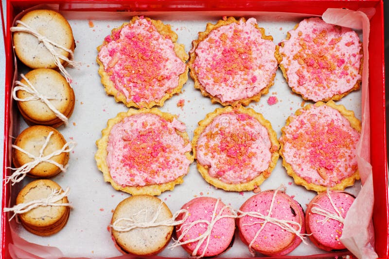 Box of different cookies stock photo. Image of tart, dough - 18543498