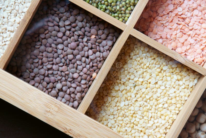 A Box of Different Kinds of Lentils Stock Photo - Image of beans ...