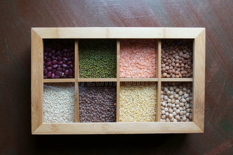A Box of Different Kinds of Lentils Stock Image - Image of food ...