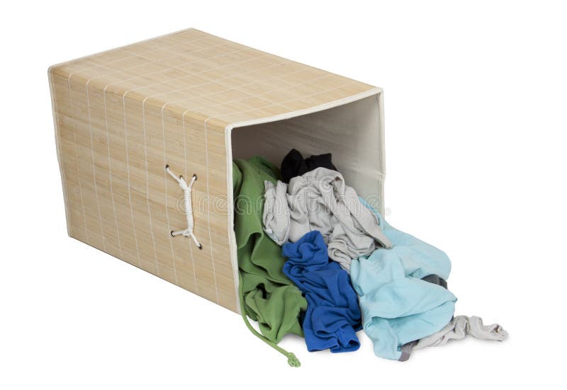 Box with Dirty Laundry stock image. Image of full, cloth - 25319247