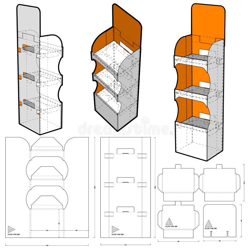 Box for Display Stand. stock vector. Illustration of corrugated - 216439703