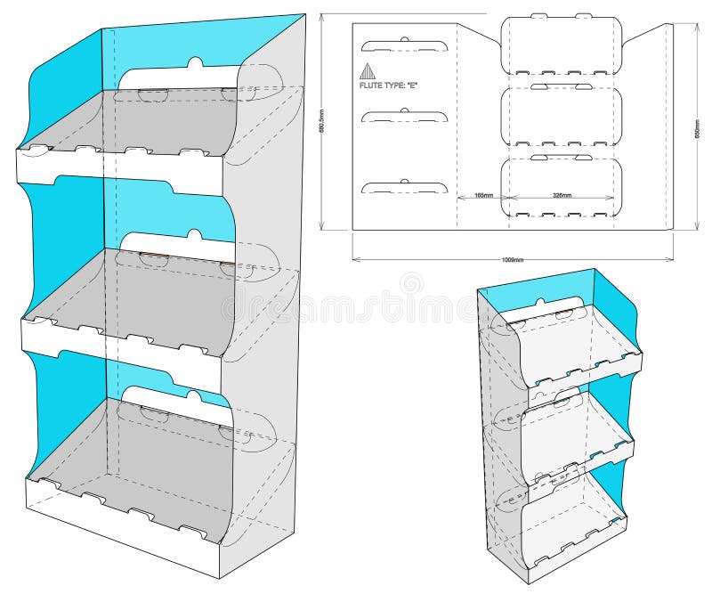 Display Stand Template Diecut Stock Illustrations – 338 Display Stand ...