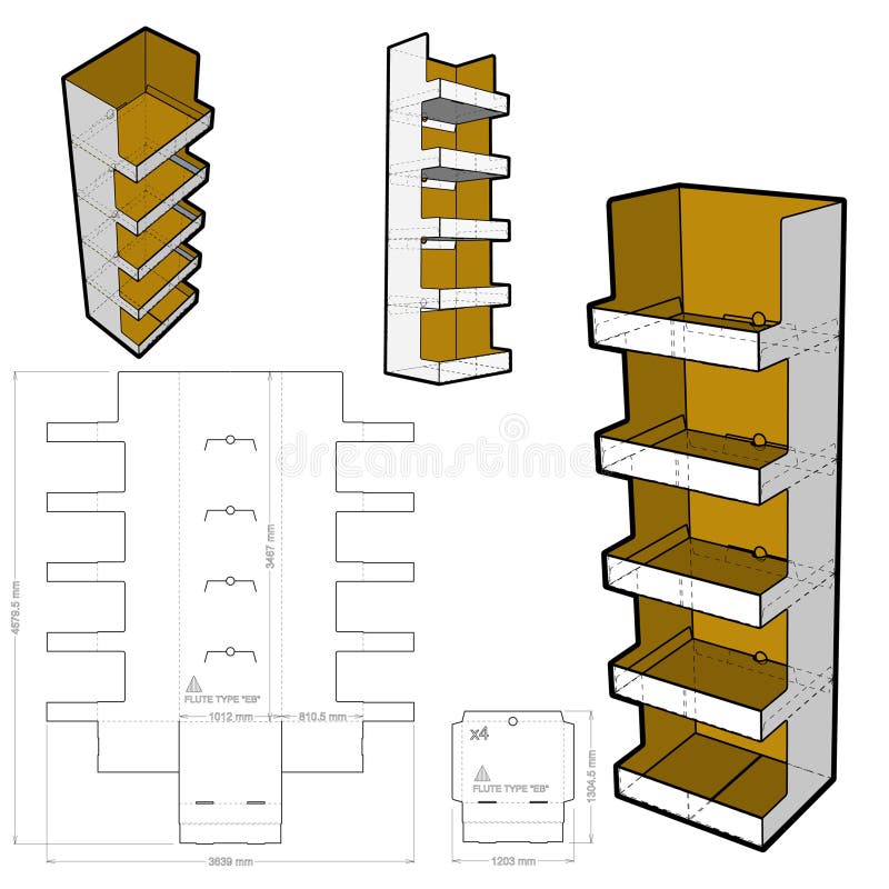Shelf Display Die Line Stock Illustrations – 478 Shelf Display Die Line ...