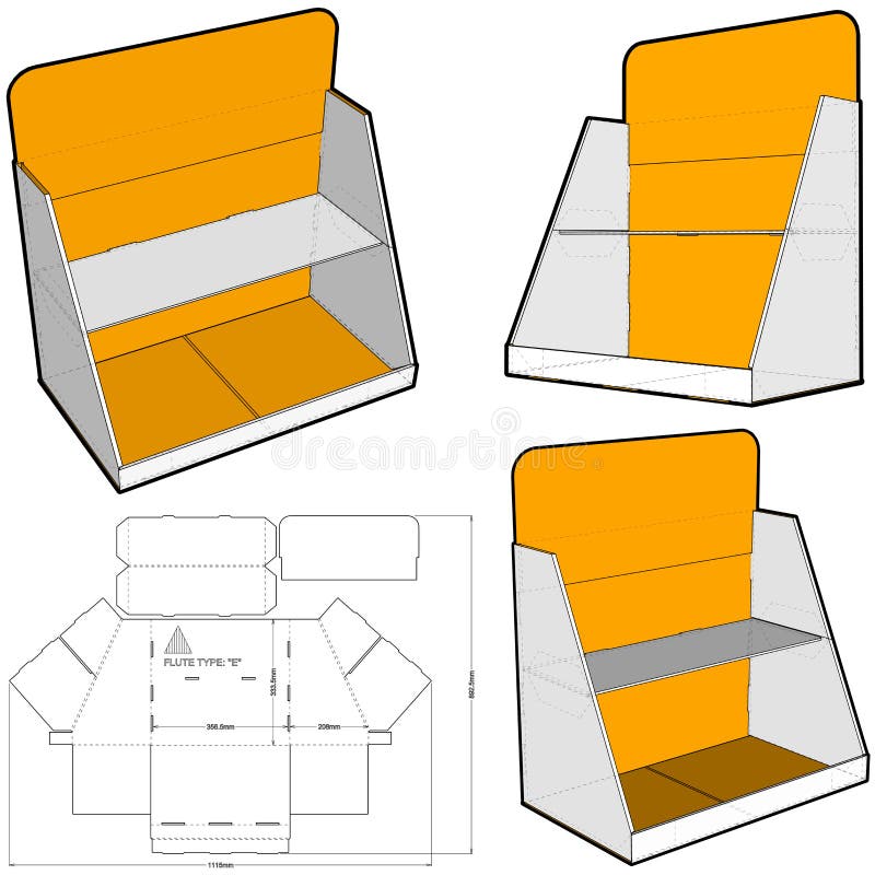 Counter Display Stand and Die-cut Pattern. Stock Vector - Illustration ...
