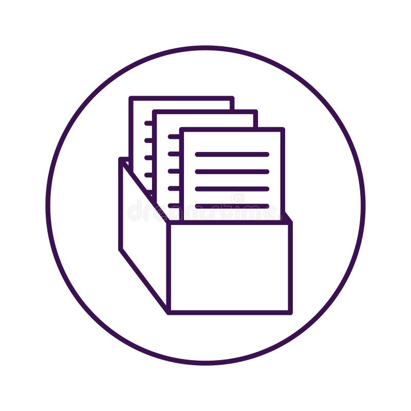 Box with Documents Office Icons Stock Vector - Illustration of stack ...