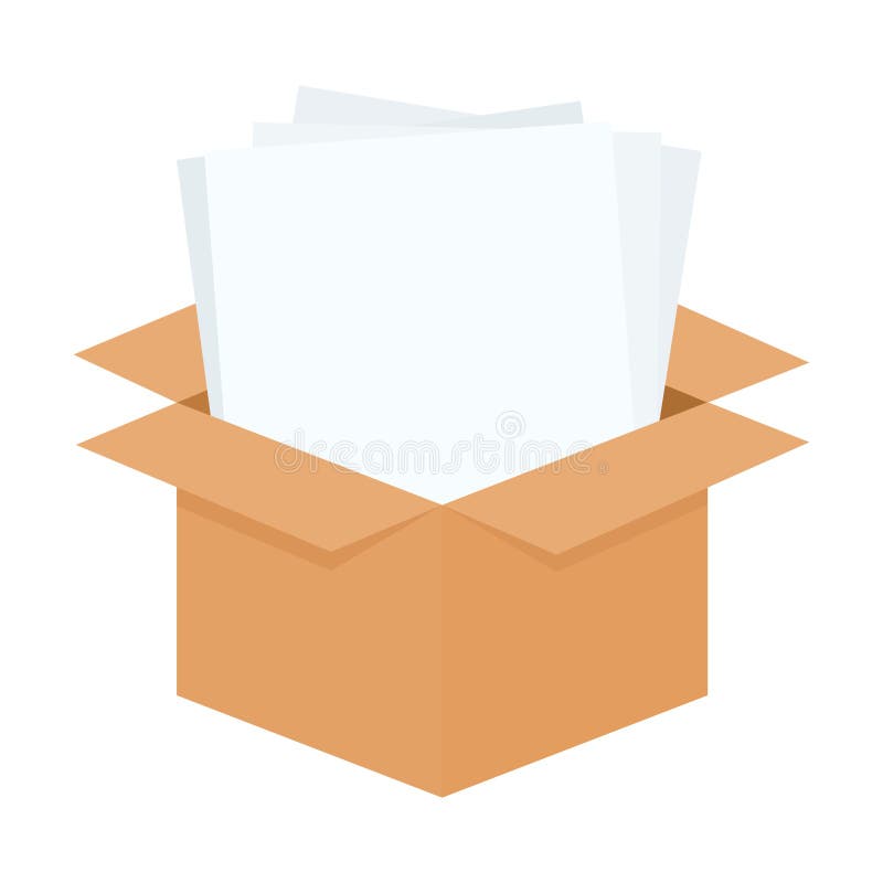 Box with documents stock vector. Illustration of agreement - 224284593