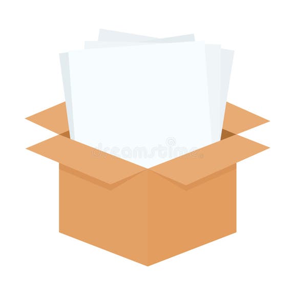 Box with documents stock vector. Illustration of agreement - 224284593