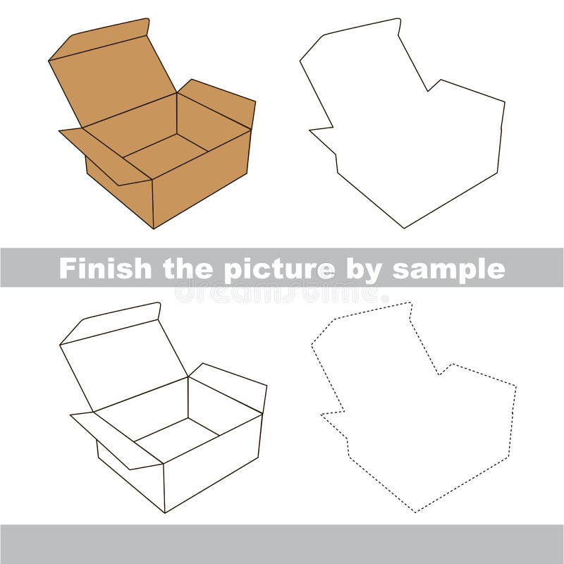 Box. Drawing worksheet. stock vector. Illustration of school - 70125804