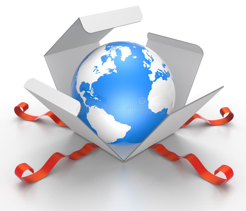 Box of Earth stock illustration. Illustration of planet - 17155644