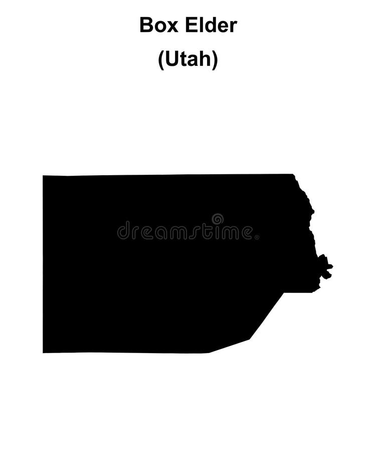 Box Elder outline map stock vector. Illustration of counties - 361869745