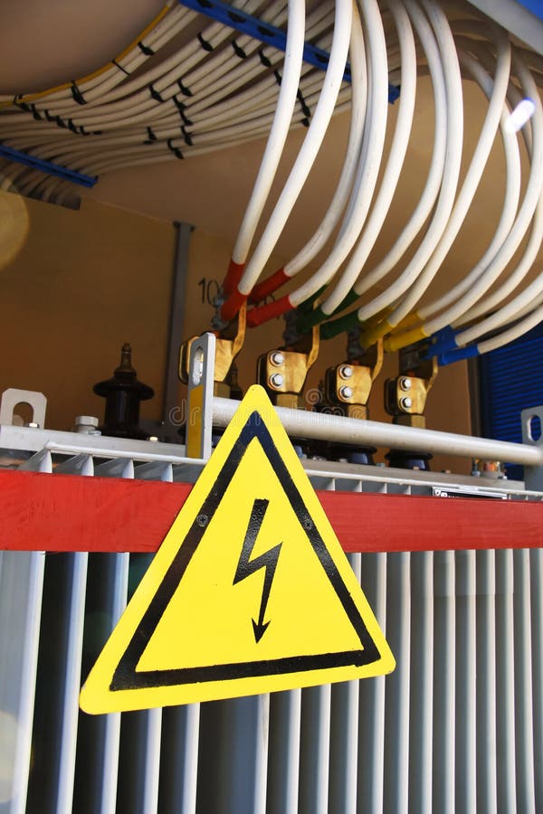 Box of Electrical Transformer. Danger Sign. Close-up Stock Image ...