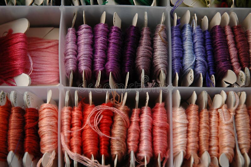 Box of embroidery thread stock image. Image of needlework - 524813