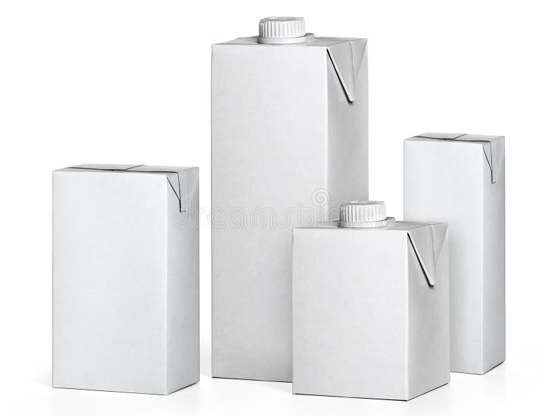 Box Empty White Fruit Juice Isolated on White Background Stock Image ...