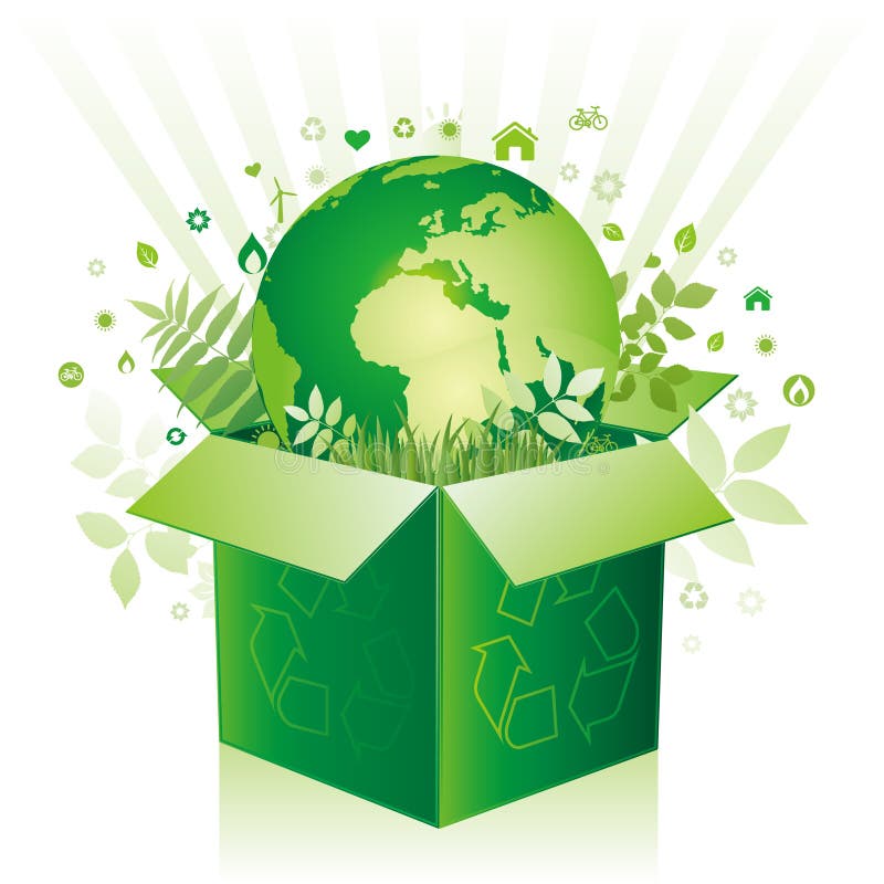 Box and environment icon stock vector. Illustration of global - 17003945